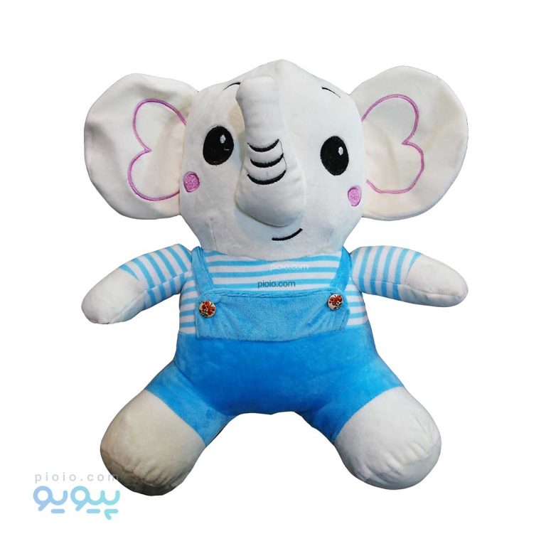 عروسک طرح فیل مخملی لباس پیشبند دار